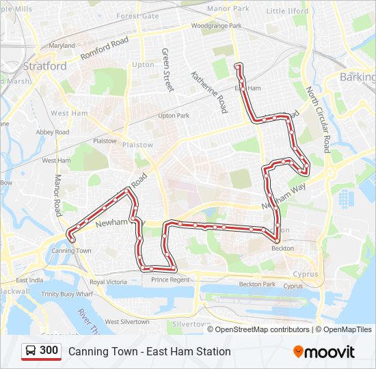 300 Route: Schedules, Stops & Maps - East Ham Station (Updated)