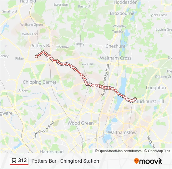 313 Route: Schedules, Stops & Maps - Chingford Station (Updated)