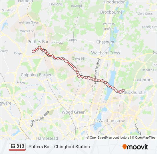 313 Route: Schedules, Stops & Maps - Chingford Station (Updated)