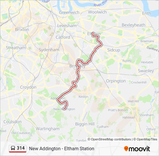 314 Route: Schedules, Stops & Maps - Eltham Station (Updated)