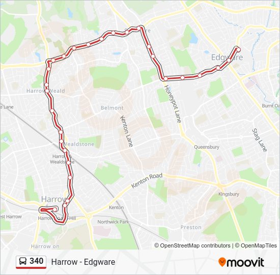 340 Route: Schedules, Stops & Maps - Edgware (Updated)