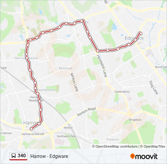 340 Route: Schedules, Stops & Maps - Edgware (Updated)