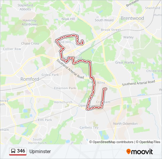 346 Route: Schedules, Stops & Maps - Upminster (Updated)