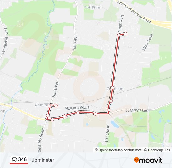 346 Route: Schedules, Stops & Maps - Upminster (Updated)