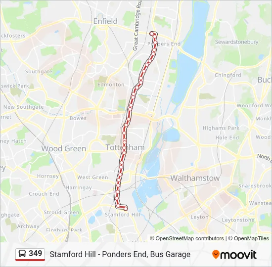 349 Route: Schedules, Stops & Maps - Stamford Hill (Updated)