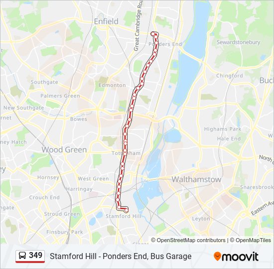 349 Route: Schedules, Stops & Maps - Stamford Hill (Updated)