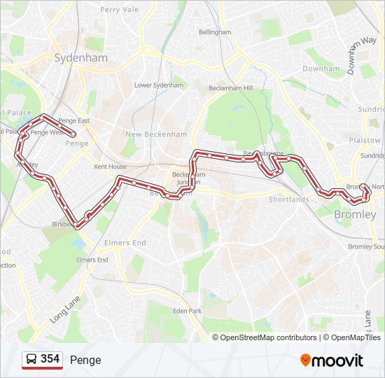 354 Route: Schedules, Stops & Maps - Penge (Updated)