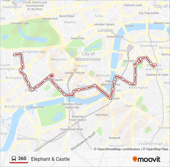 360 Route: Schedules, Stops & Maps - Elephant & Castle (Updated)