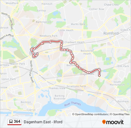 364 Route: Schedules, Stops & Maps - Ilford (Updated)