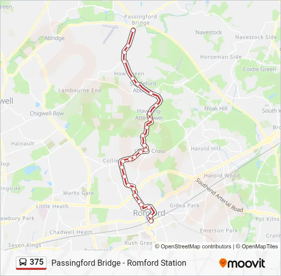375 Route: Schedules, Stops & Maps - Passingford Bridge (Updated)