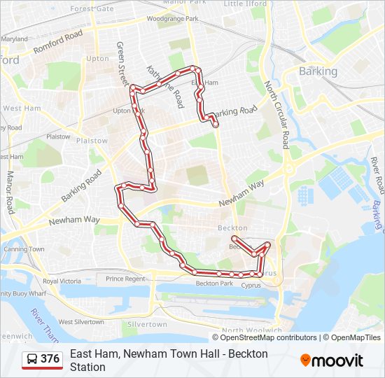 376 Route: Schedules, Stops & Maps - East Ham, Newham Town Hall (Updated)