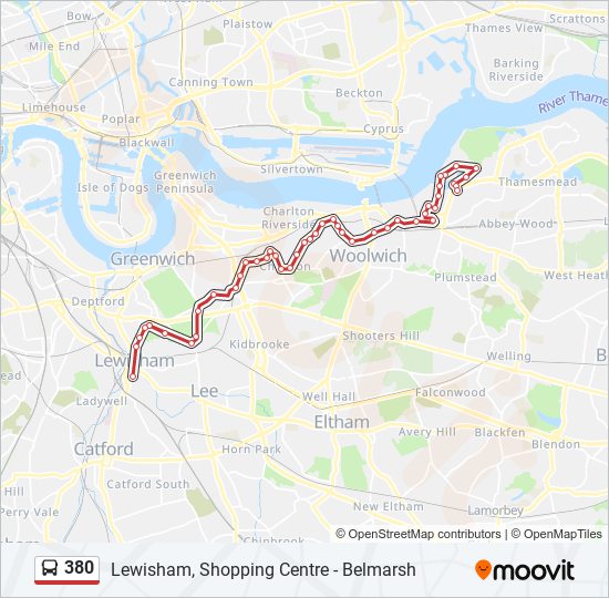 380 Route: Schedules, Stops & Maps - Belmarsh (Updated)