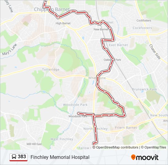 383 Route: Schedules, Stops & Maps - Finchley Memorial Hospital (Updated)