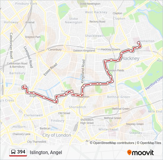 394 Route: Schedules, Stops & Maps - Islington, Angel (Updated)