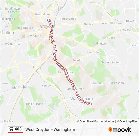 403 Route: Schedules, Stops & Maps - Warlingham (Updated)