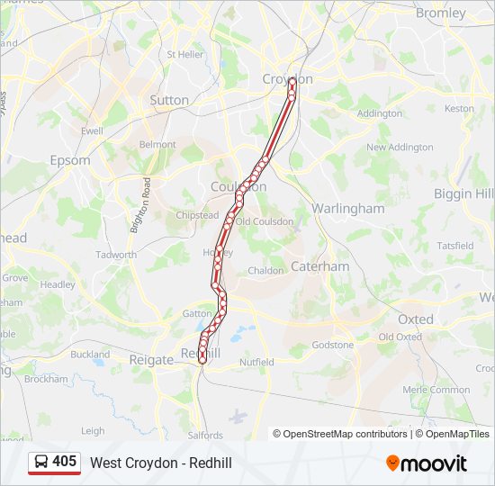 405 Route: Schedules, Stops & Maps - Redhill (Updated)