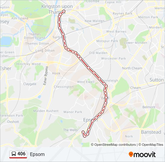 406 Route: Schedules, Stops & Maps - Epsom (Updated)