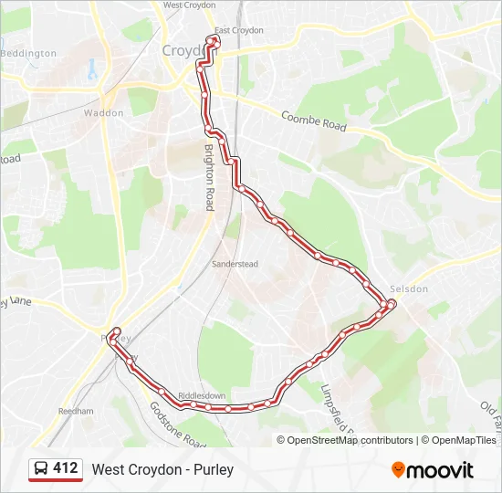 412 Route: Schedules, Stops & Maps - Purley (Updated)