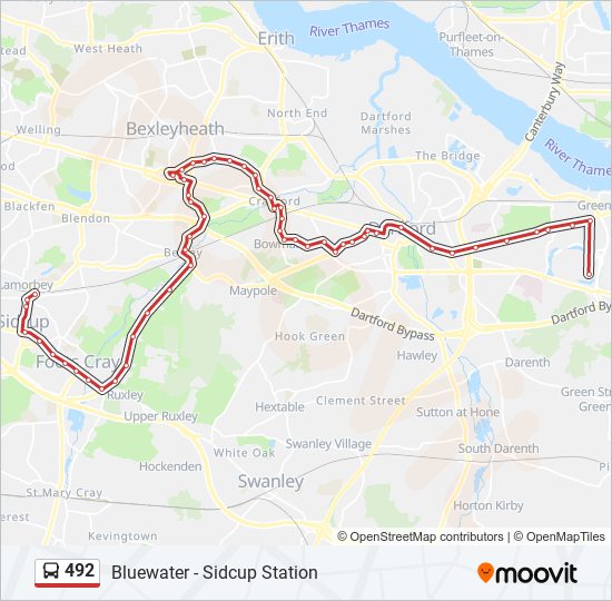 492 Route: Schedules, Stops & Maps - Sidcup Station (Updated)