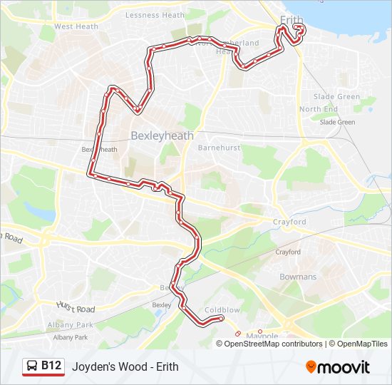 b12 Route: Schedules, Stops & Maps - Erith (Updated)