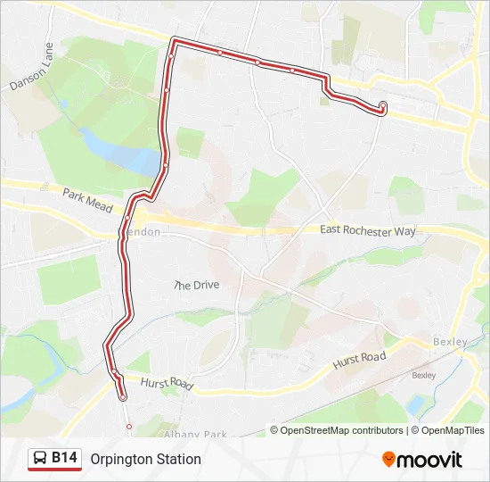 B14 Route: Schedules, Stops & Maps - Orpington Station (Updated)
