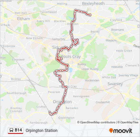 b14 Route: Schedules, Stops & Maps - Orpington Station (Updated)