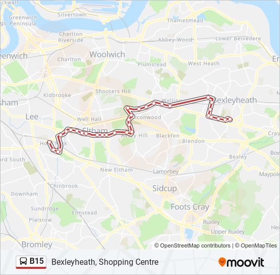 b15 Route: Schedules, Stops & Maps - Bexleyheath, Shopping Centre (Updated)