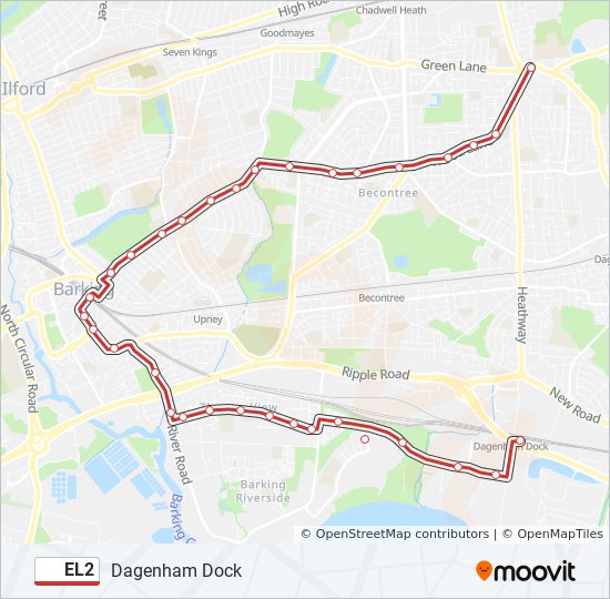 el2 Route: Schedules, Stops & Maps - Dagenham Dock (Updated)