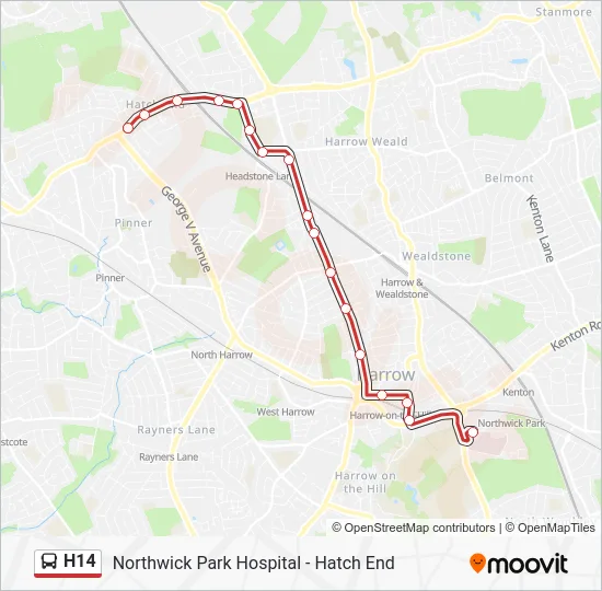H14 Route: Schedules, Stops & Maps - Hatch End (Updated)