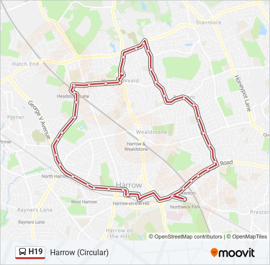 h19 Route: Schedules, Stops & Maps - Harrow (Updated)