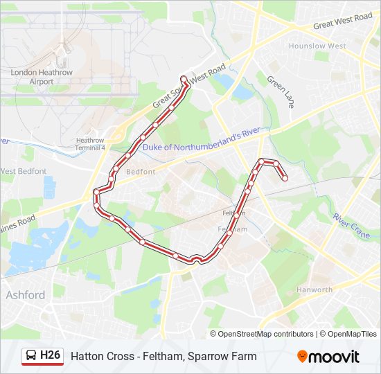 h26 Route: Schedules, Stops & Maps - Hatton Cross (Updated)
