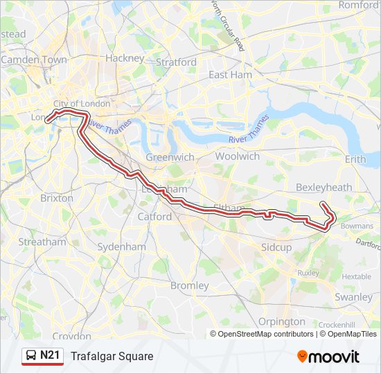 n21 Route: Schedules, Stops & Maps - Trafalgar Square (Updated)