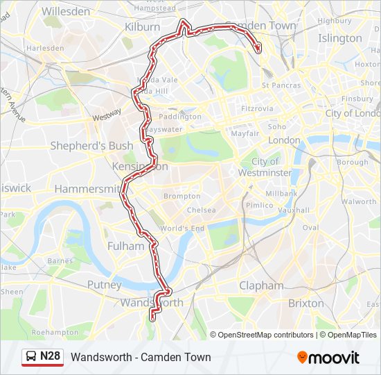 n28 Route: Schedules, Stops & Maps - Wandsworth (Updated)