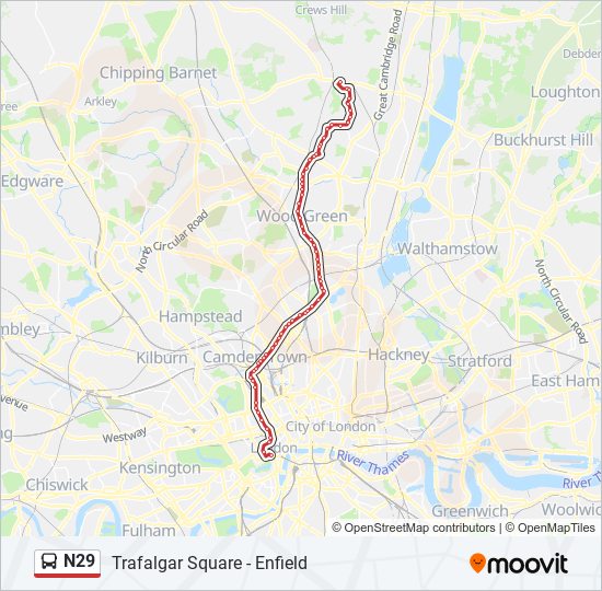 n29 Route: Schedules, Stops & Maps - Enfield (Updated)