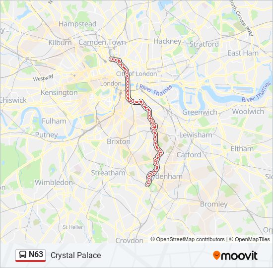 n63 Route: Schedules, Stops & Maps - Crystal Palace (Updated)