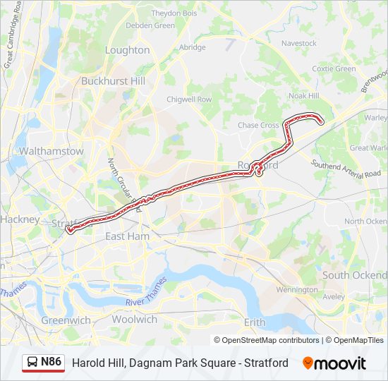 n86 Route: Schedules, Stops & Maps - Stratford (Updated)