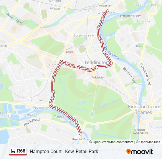r68 Route: Schedules, Stops & Maps - Twickenham (Updated)