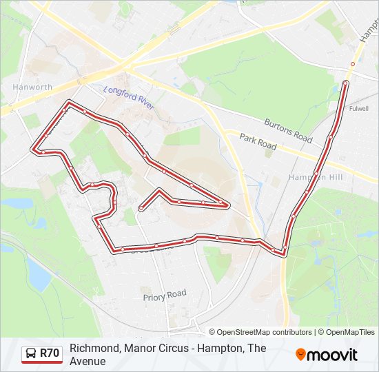 r70 Route: Schedules, Stops & Maps - Richmond, Manor Circus (Updated)