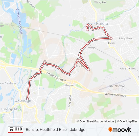 u10 Route: Schedules, Stops & Maps - Ruislip, Heathfield Rise (Updated)