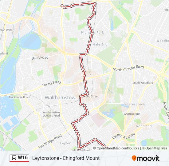 w16 Route: Schedules, Stops & Maps - Chingford Mount (Updated)