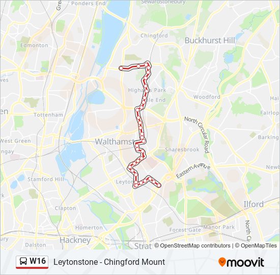 w16 Route: Schedules, Stops & Maps - Leytonstone (Updated)