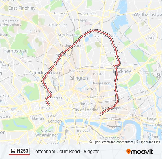 n253 Route: Schedules, Stops & Maps - Aldgate (Updated)