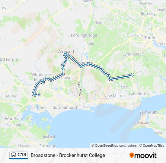C13 Route: Schedules, Stops & Maps - Brockenhurst (Updated)