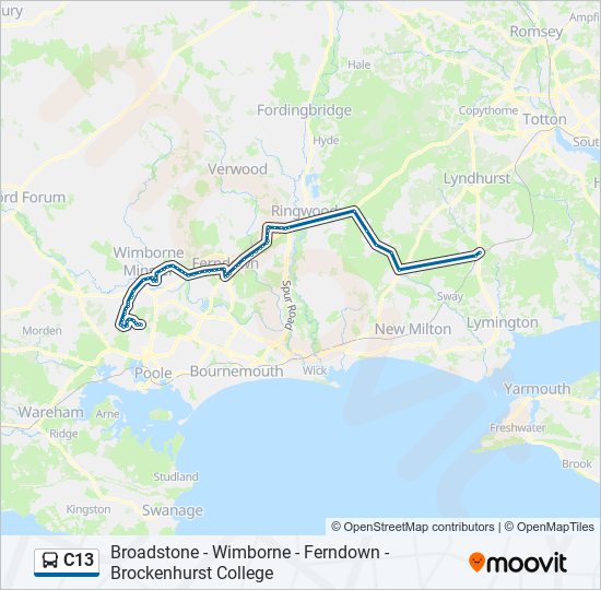 c13 Route: Schedules, Stops & Maps - Brockenhurst (Updated)