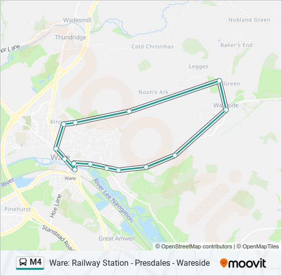 m4 Route: Schedules, Stops & Maps - Ware (Updated)