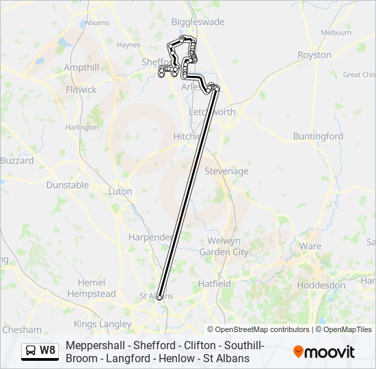 w8 Route: Schedules, Stops & Maps - St Albans (Updated)