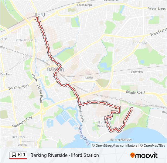 el1 Route: Schedules, Stops & Maps - Barking Riverside (Updated)