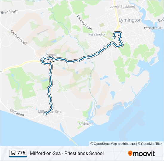 775 Route: Schedules, Stops & Maps - Milford on Sea (Updated)