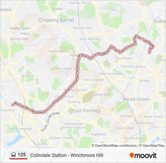 125 Bus: Schedules, Stops & Maps - Winchmore Hill