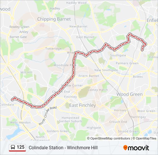 125 Route: Schedules, Stops & Maps - Winchmore Hill (Updated)